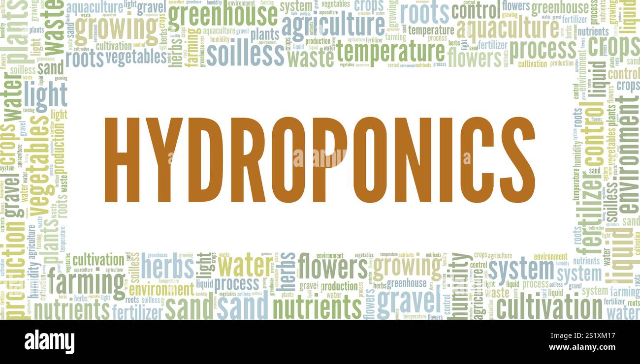 Hydroponics word cloud conceptual design isolated on white background ...