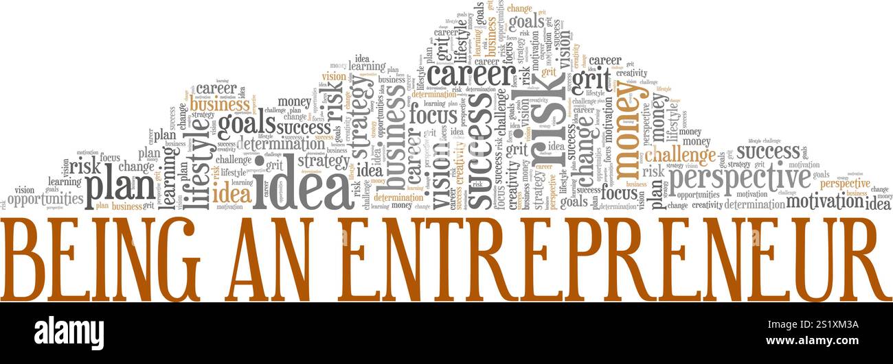 Being an Entrepreneur word cloud conceptual design isolated on white ...
