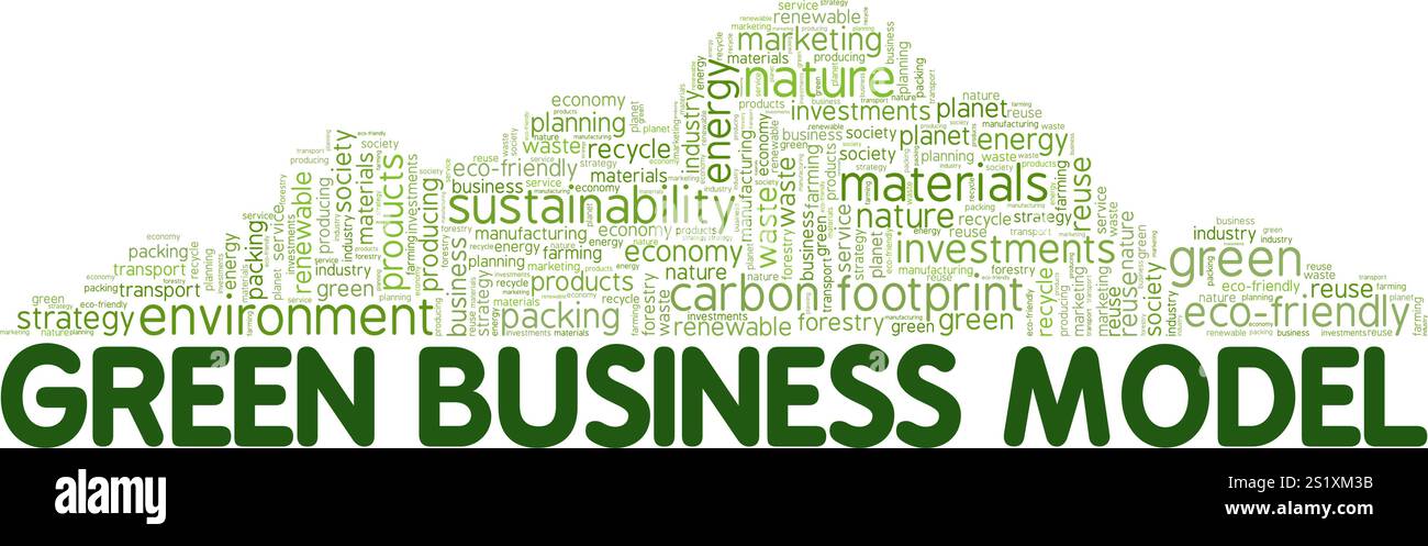 Green Business Model word cloud conceptual design isolated on white ...