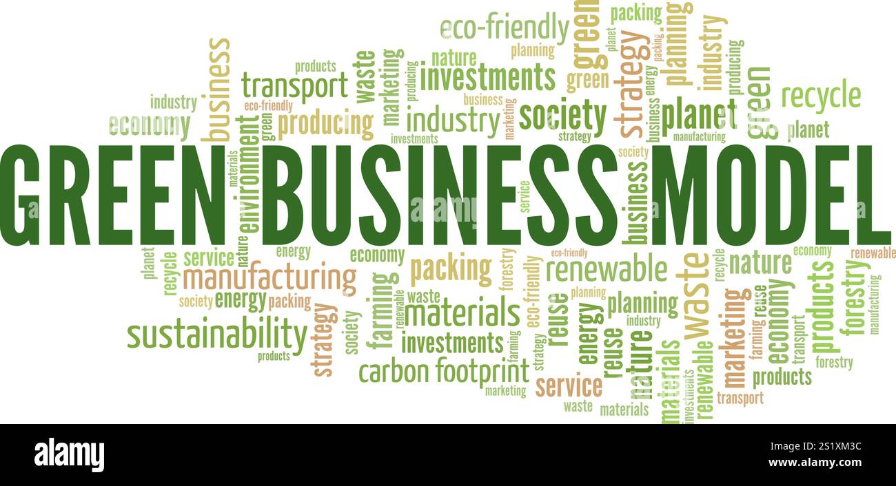 Green Business Model word cloud conceptual design isolated on white ...
