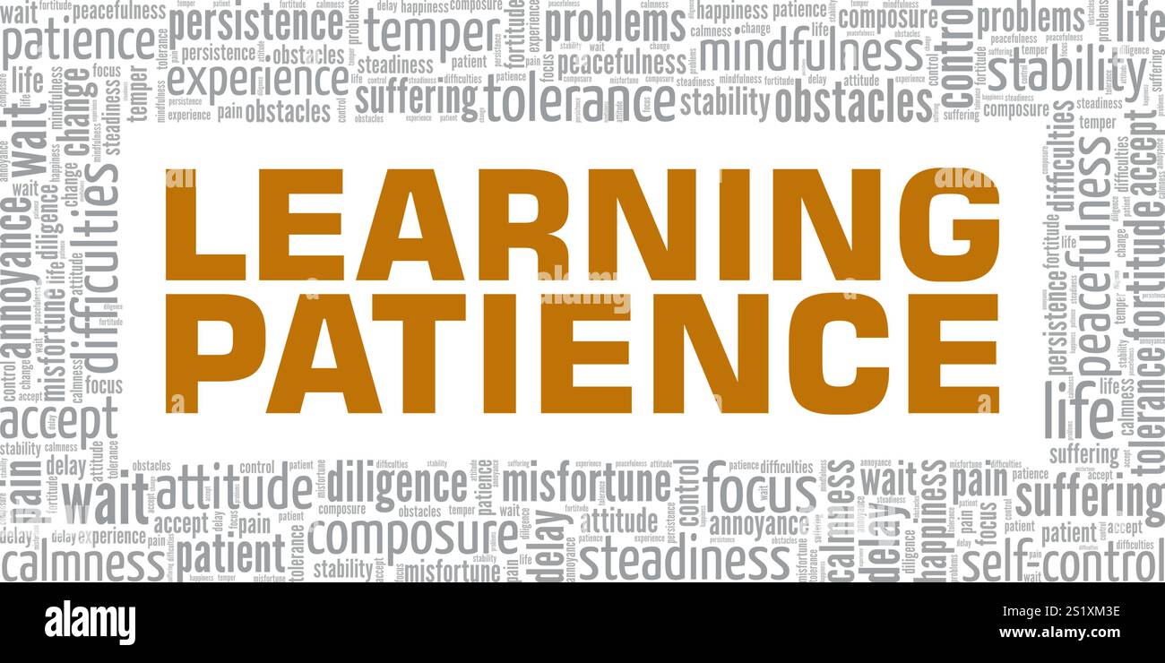 Learn To Be Patient word cloud conceptual design isolated on white ...