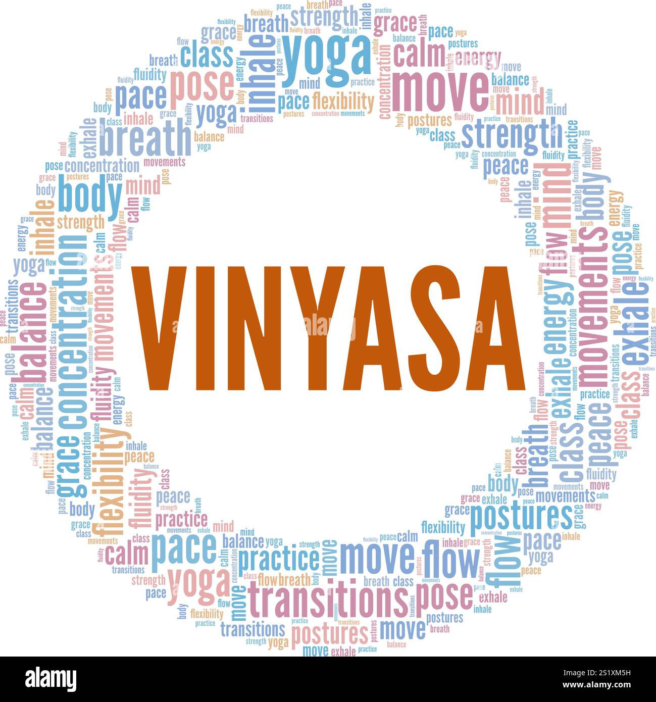 Vinyasa Yoga word cloud conceptual design isolated on white background ...
