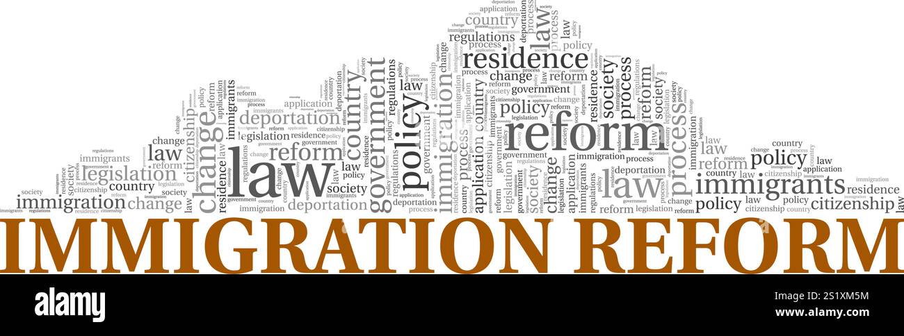 Immigration Reform word cloud conceptual design isolated on white ...