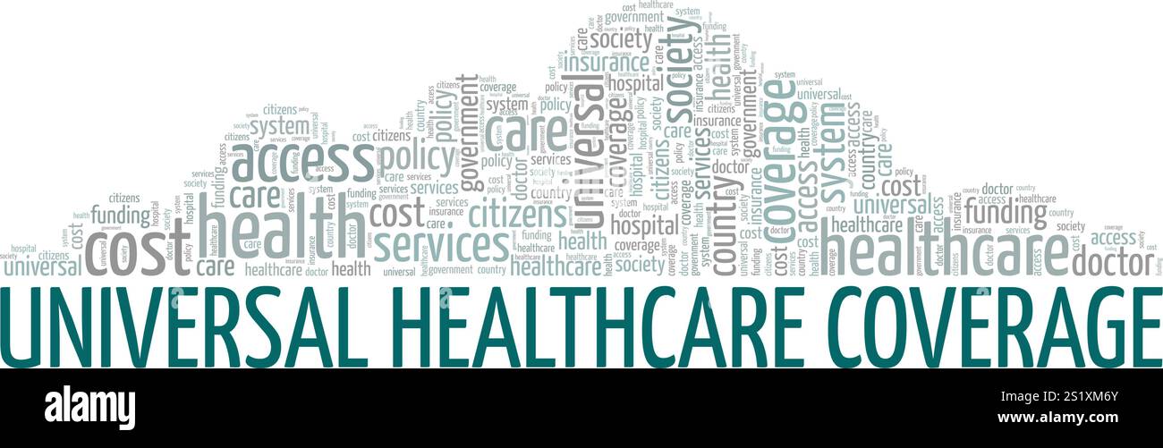Universal Healthcare word cloud conceptual design isolated on white ...