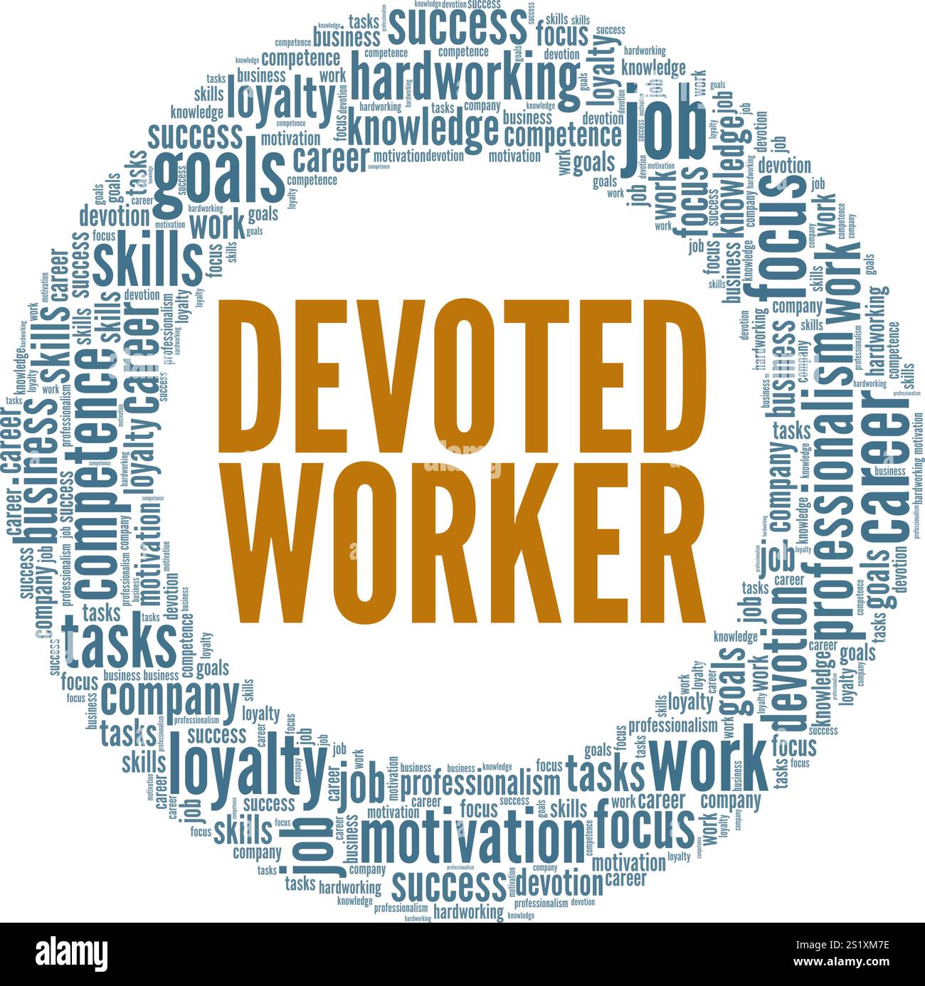 Devoted Worker word cloud conceptual design isolated on white ...