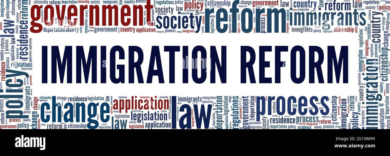 Immigration Reform word cloud conceptual design isolated on white ...