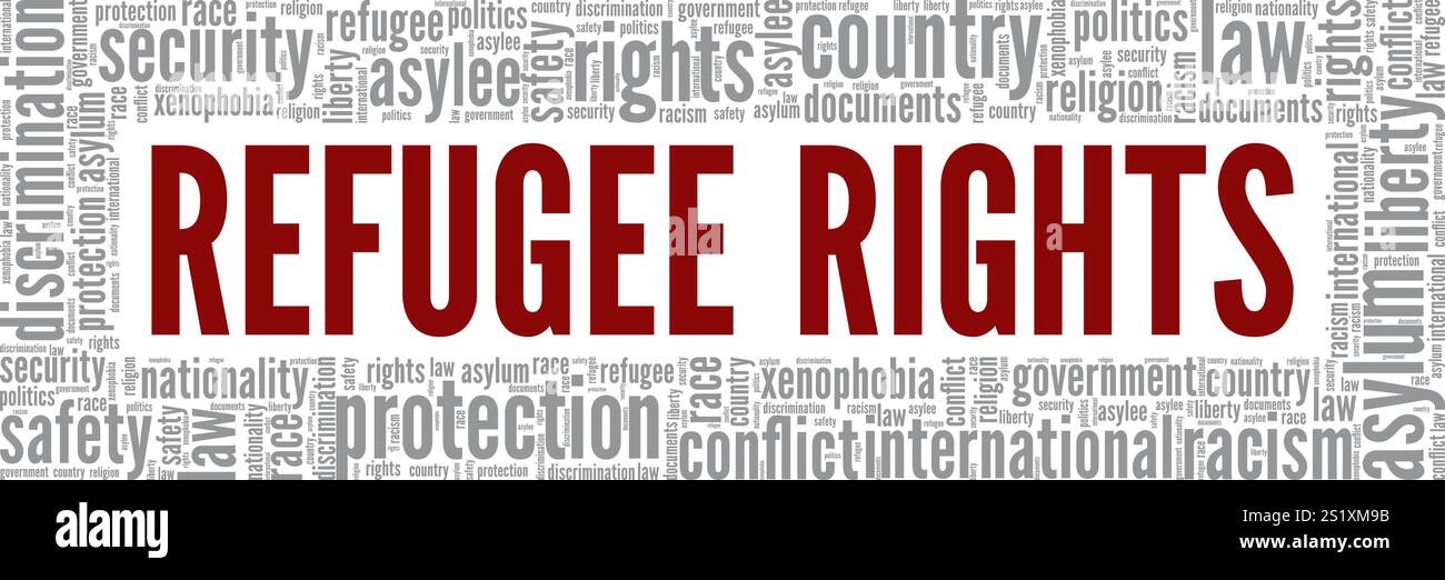 Refugee Rights word cloud conceptual design isolated on white ...