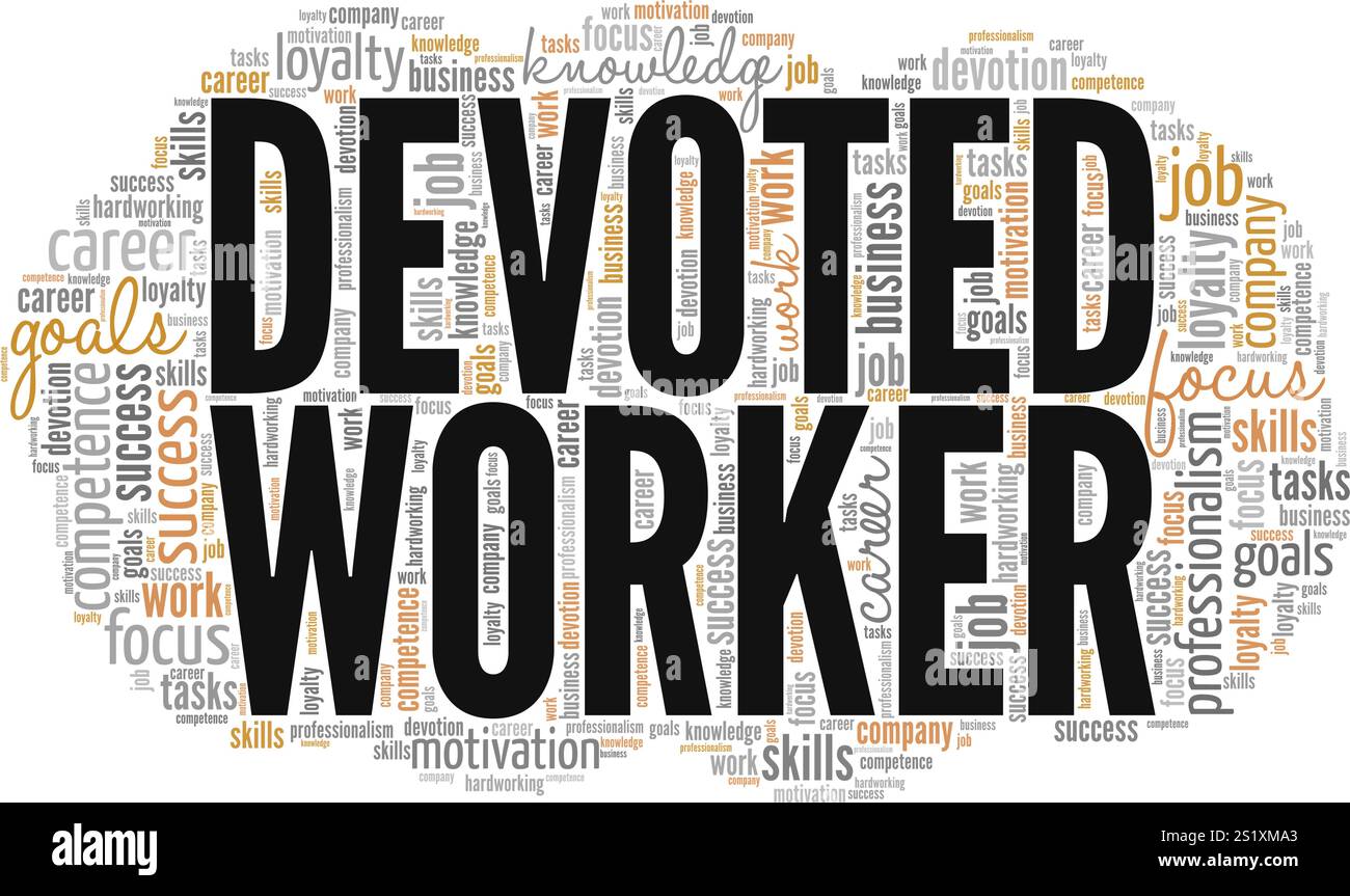 Devoted Worker word cloud conceptual design isolated on white background Stock Vector Image ...
