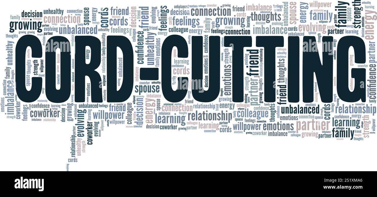 Cord Cutting word cloud conceptual design isolated on white background ...