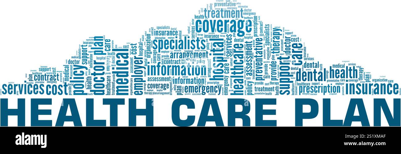 Health Care Plan word cloud conceptual design isolated on white ...