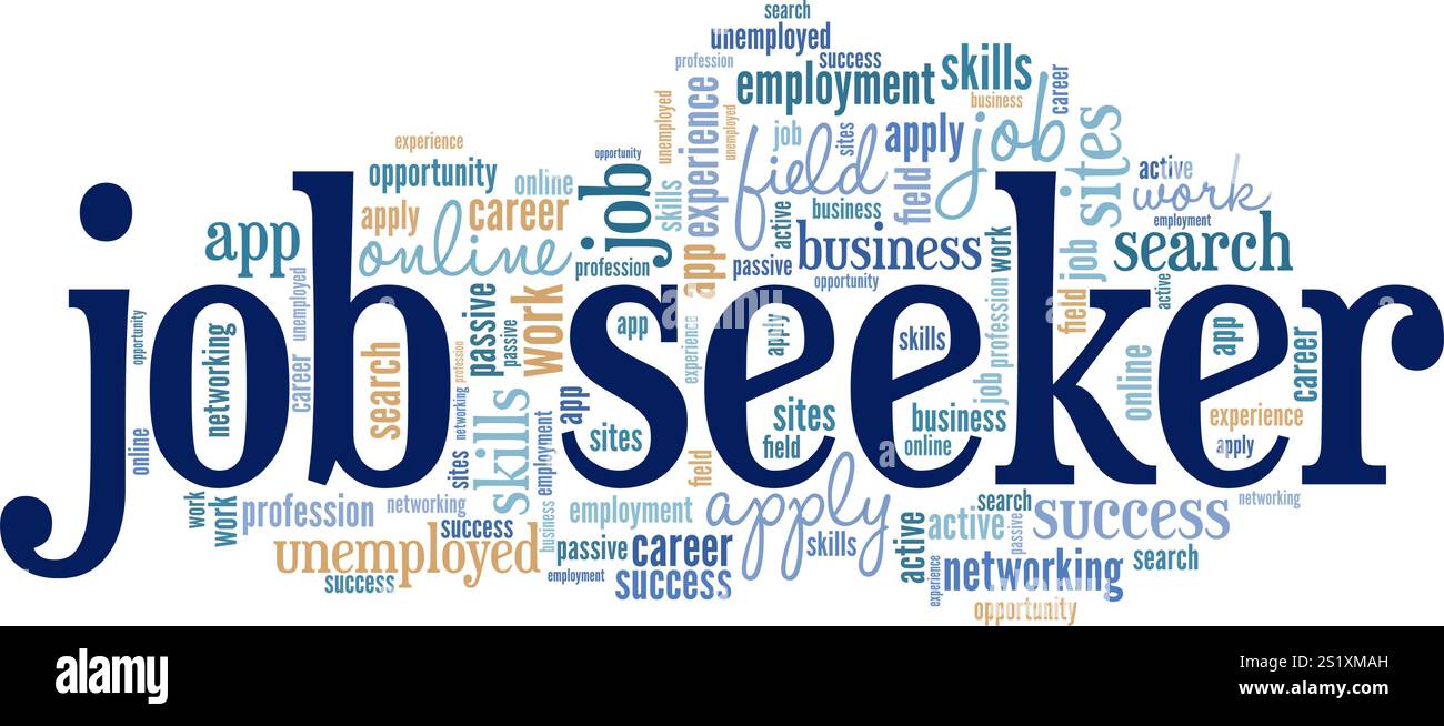 Job Seeker word cloud conceptual design isolated on white background ...