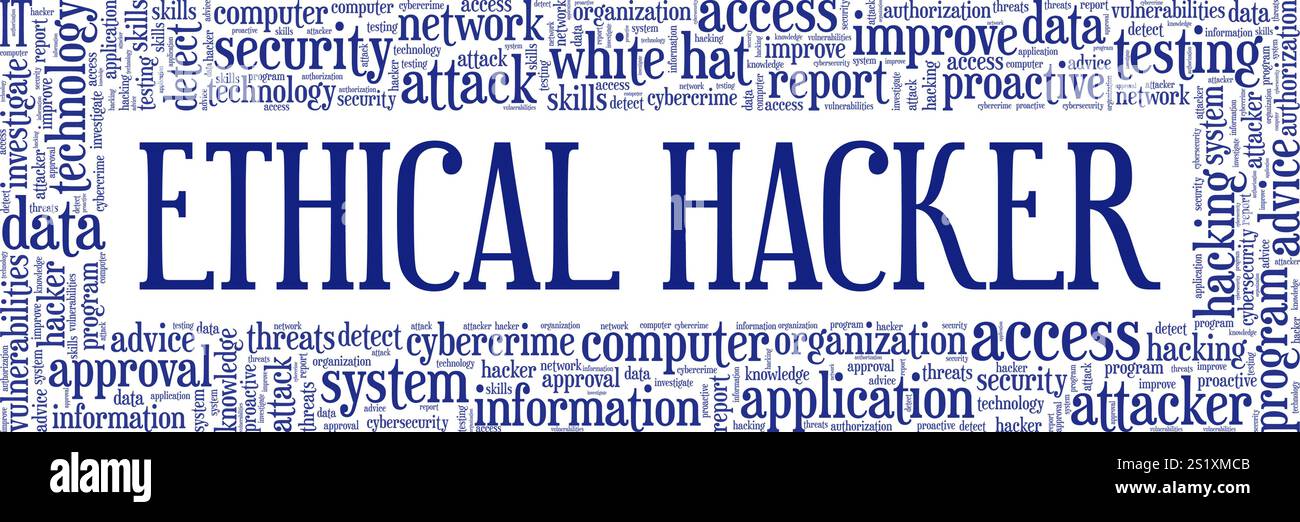 Ethical Hacker word cloud conceptual design isolated on white ...