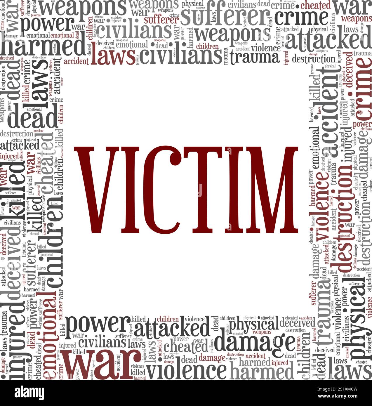 Victim word cloud conceptual design isolated on white background Stock ...