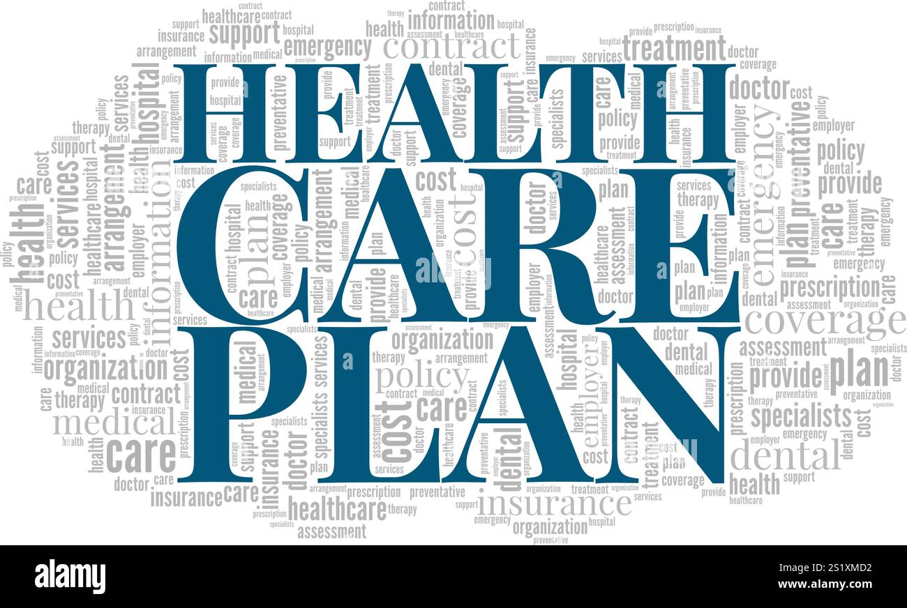 Health Care Plan word cloud conceptual design isolated on white ...