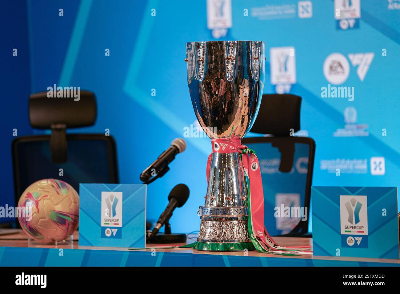 Riyadh, Saudi Arabia. 05th Jan, 2025. The Super coppa Italiana trophy ...