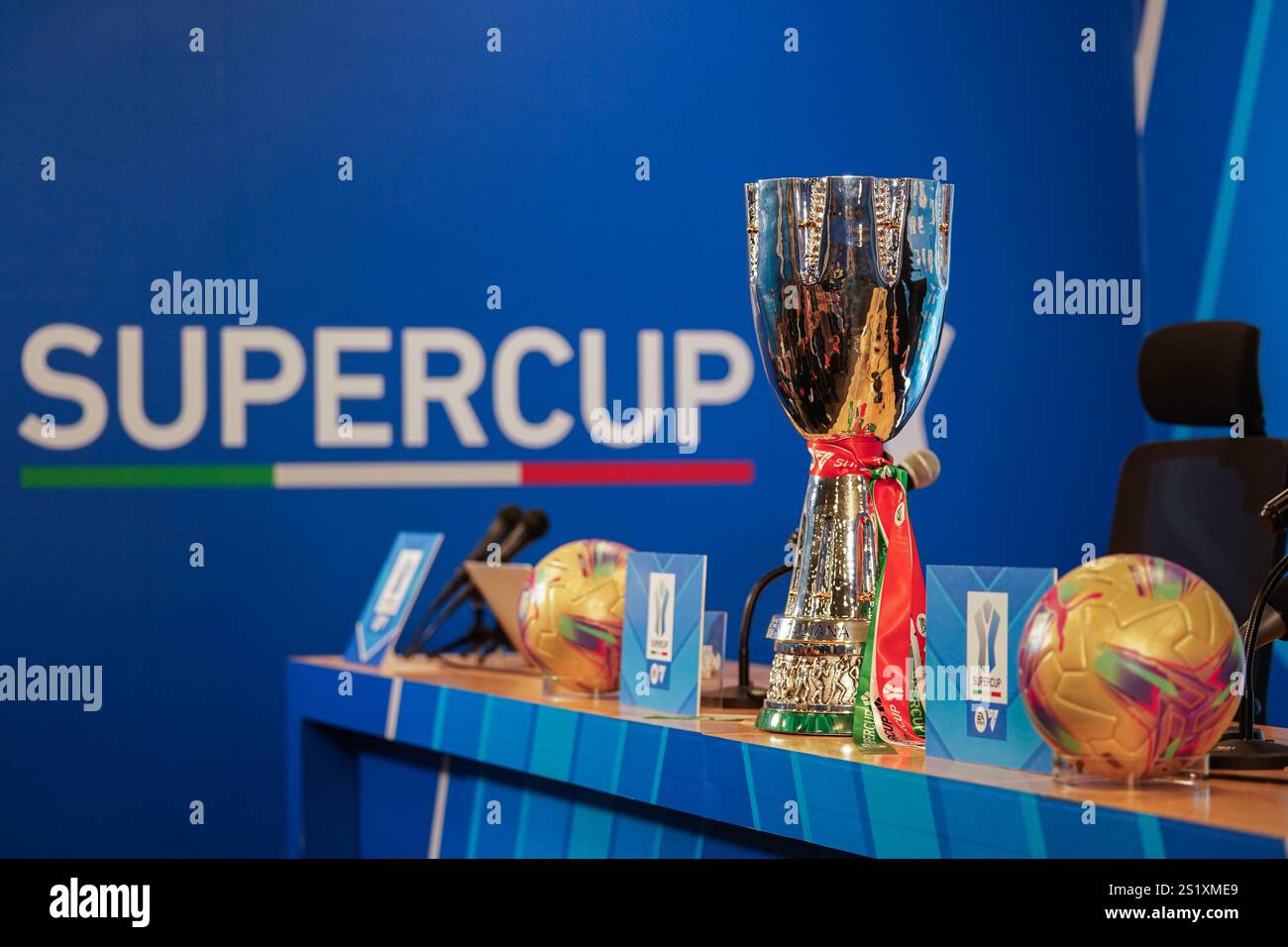 Riyadh, Saudi Arabia. 05th Jan, 2025. The Super coppa Italiana trophy ...