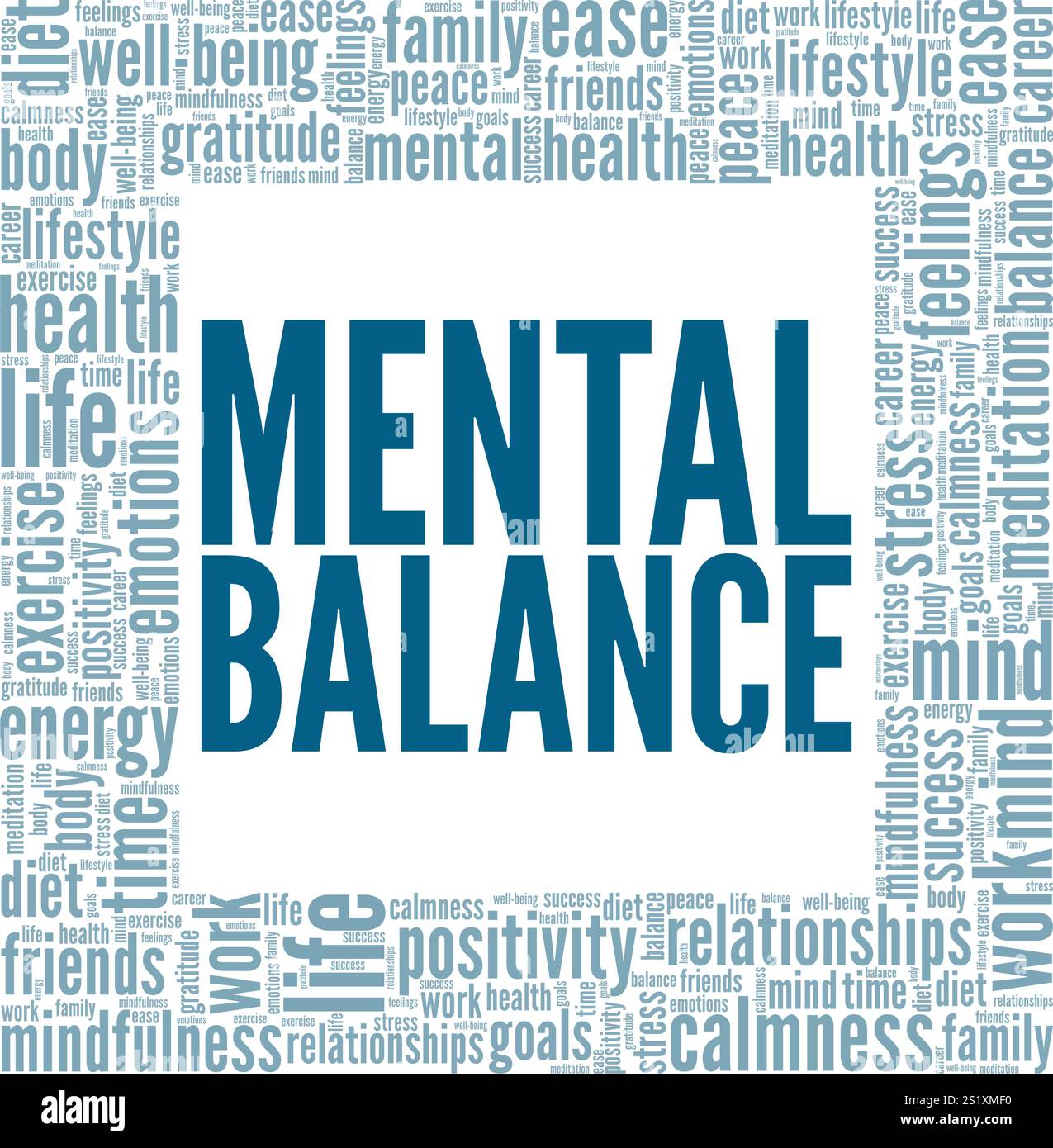 Mental Balance word cloud conceptual design isolated on white ...