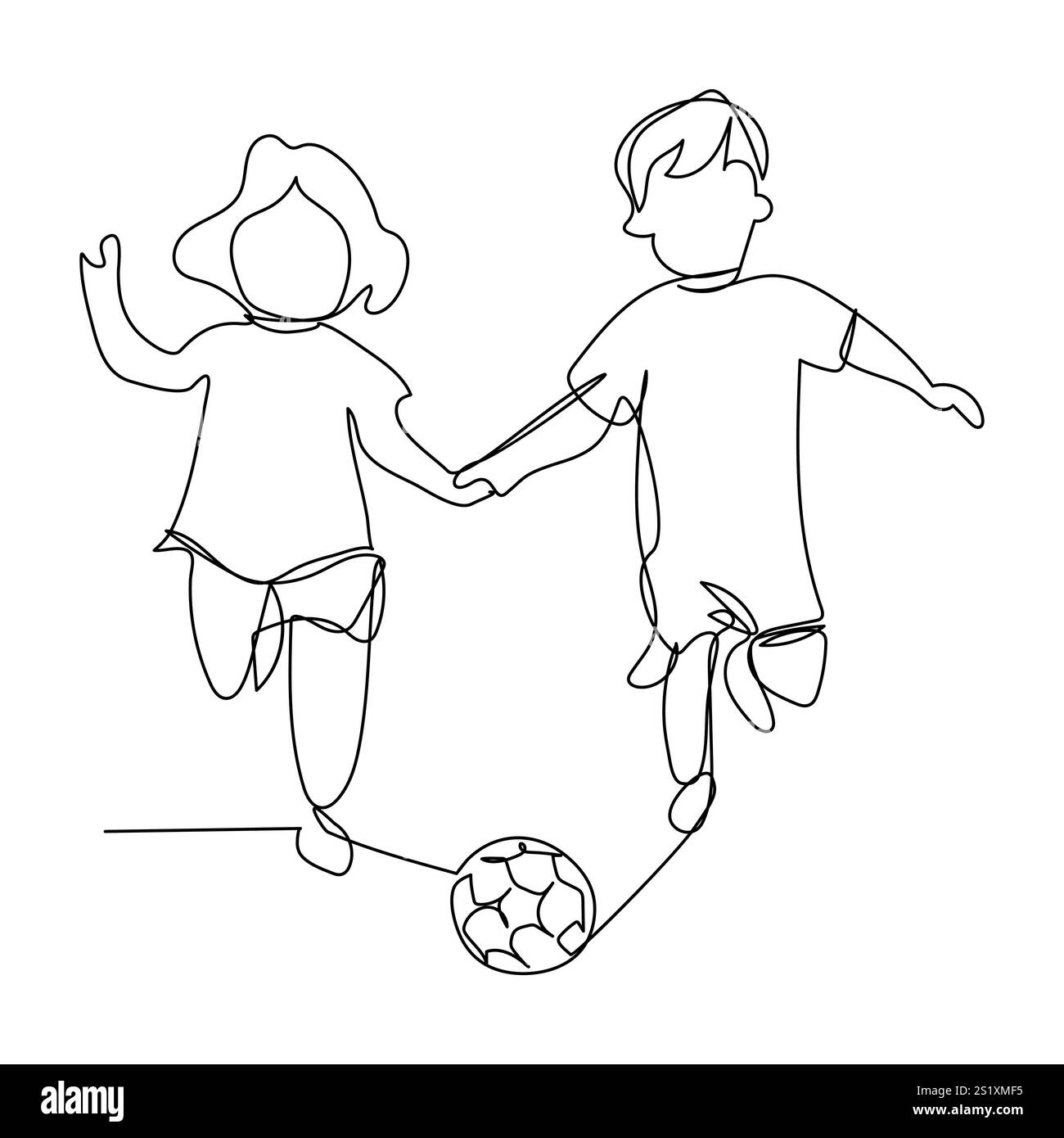 Cute Brother and Sister adoring each other line art vector Stock Vector ...