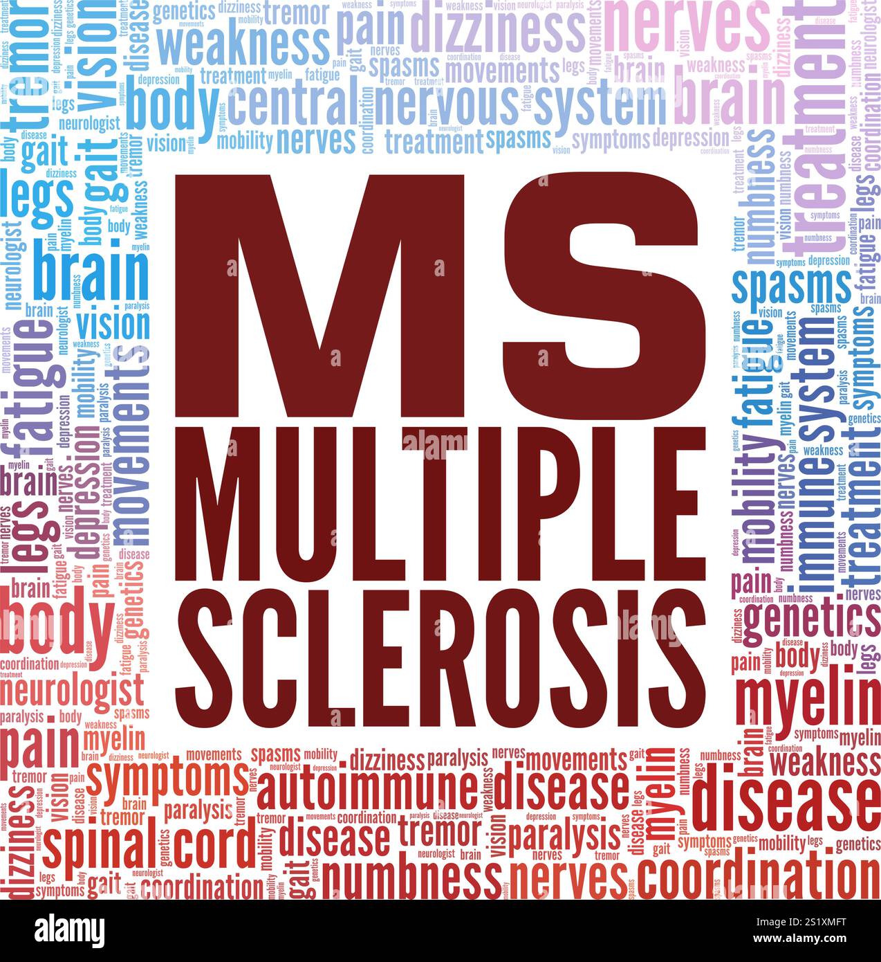Multiple Sclerosis word cloud conceptual design isolated on white ...