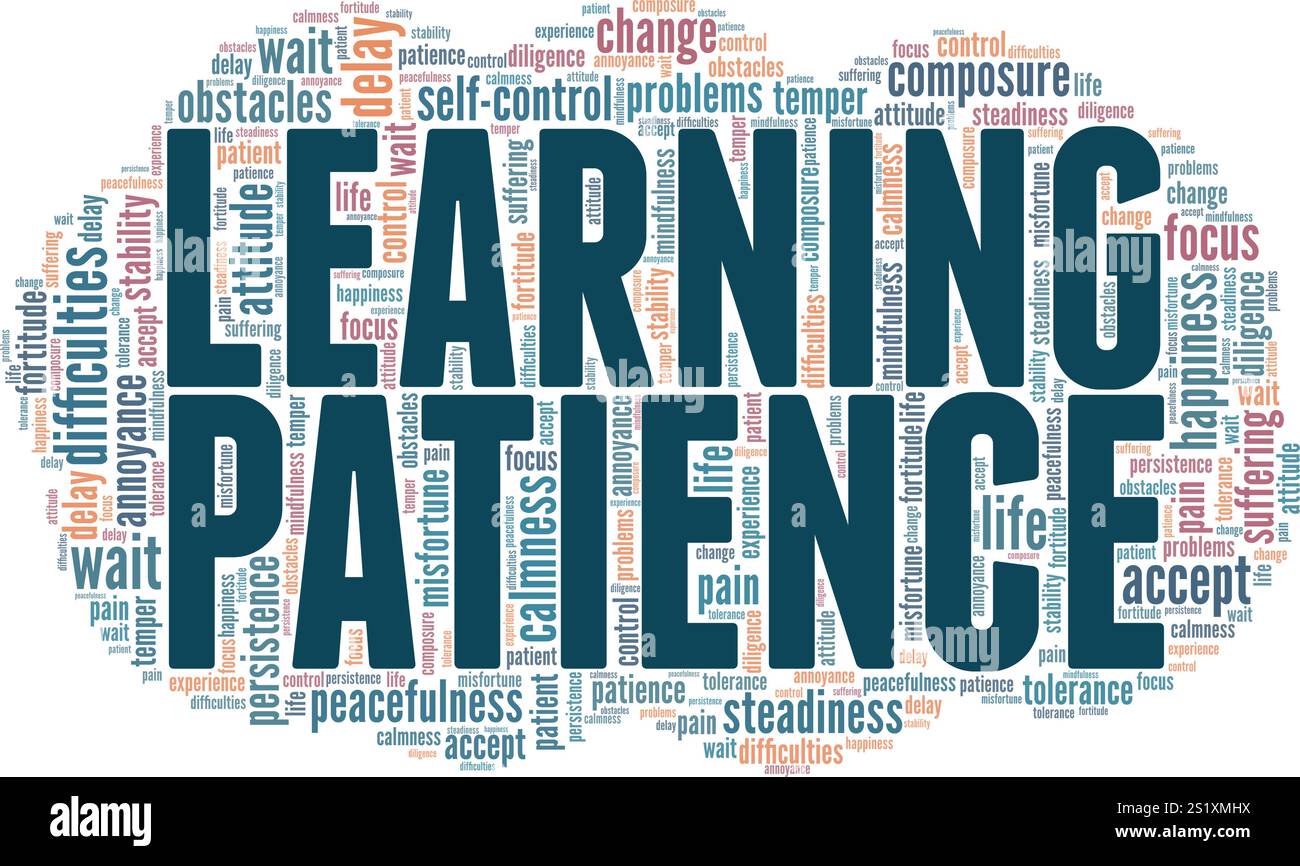 Learn To Be Patient word cloud conceptual design isolated on white ...