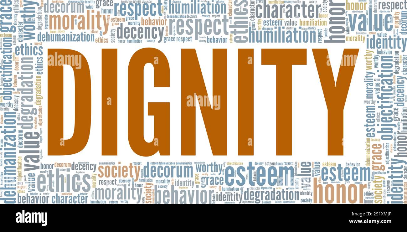 Dignity word cloud conceptual design isolated on white background Stock ...