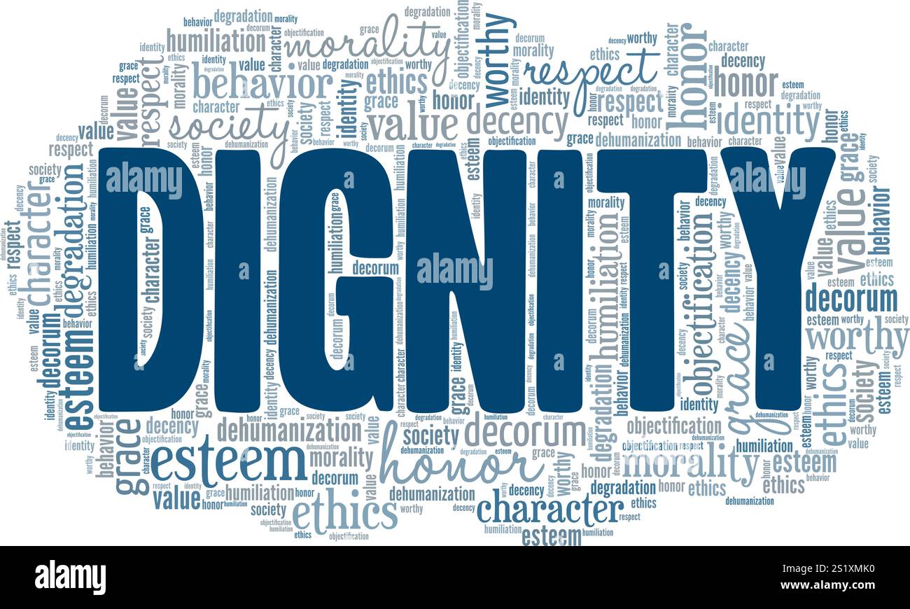 Dignity word cloud conceptual design isolated on white background Stock ...