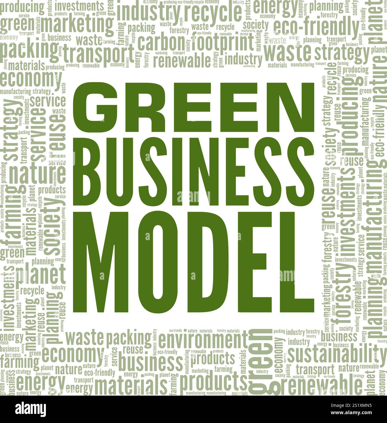 Green Business Model word cloud conceptual design isolated on white ...