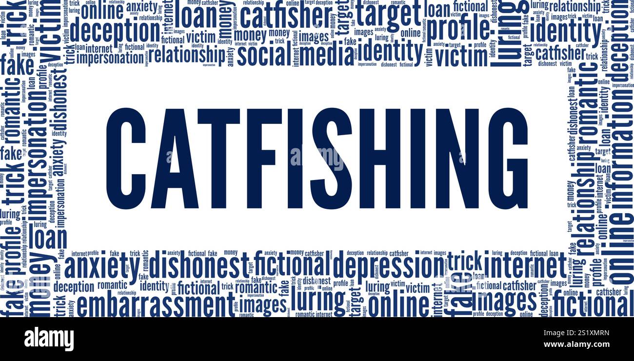 Catfishing word cloud conceptual design isolated on white background ...