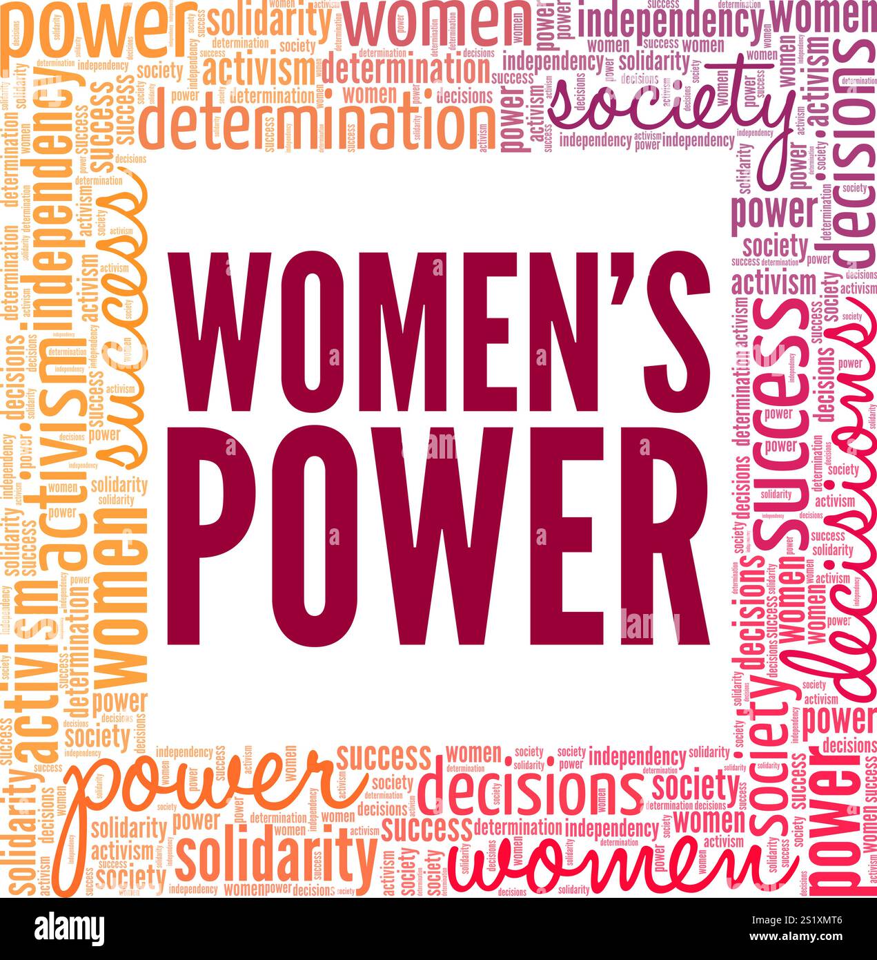 Women's Power word cloud conceptual design isolated on white background ...