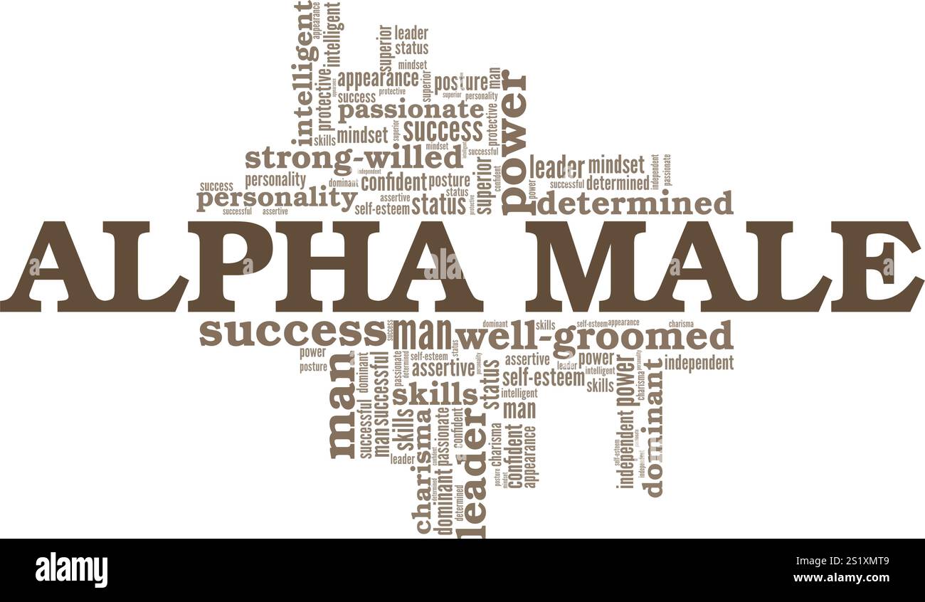 Alpha Male word cloud conceptual design isolated on white background ...