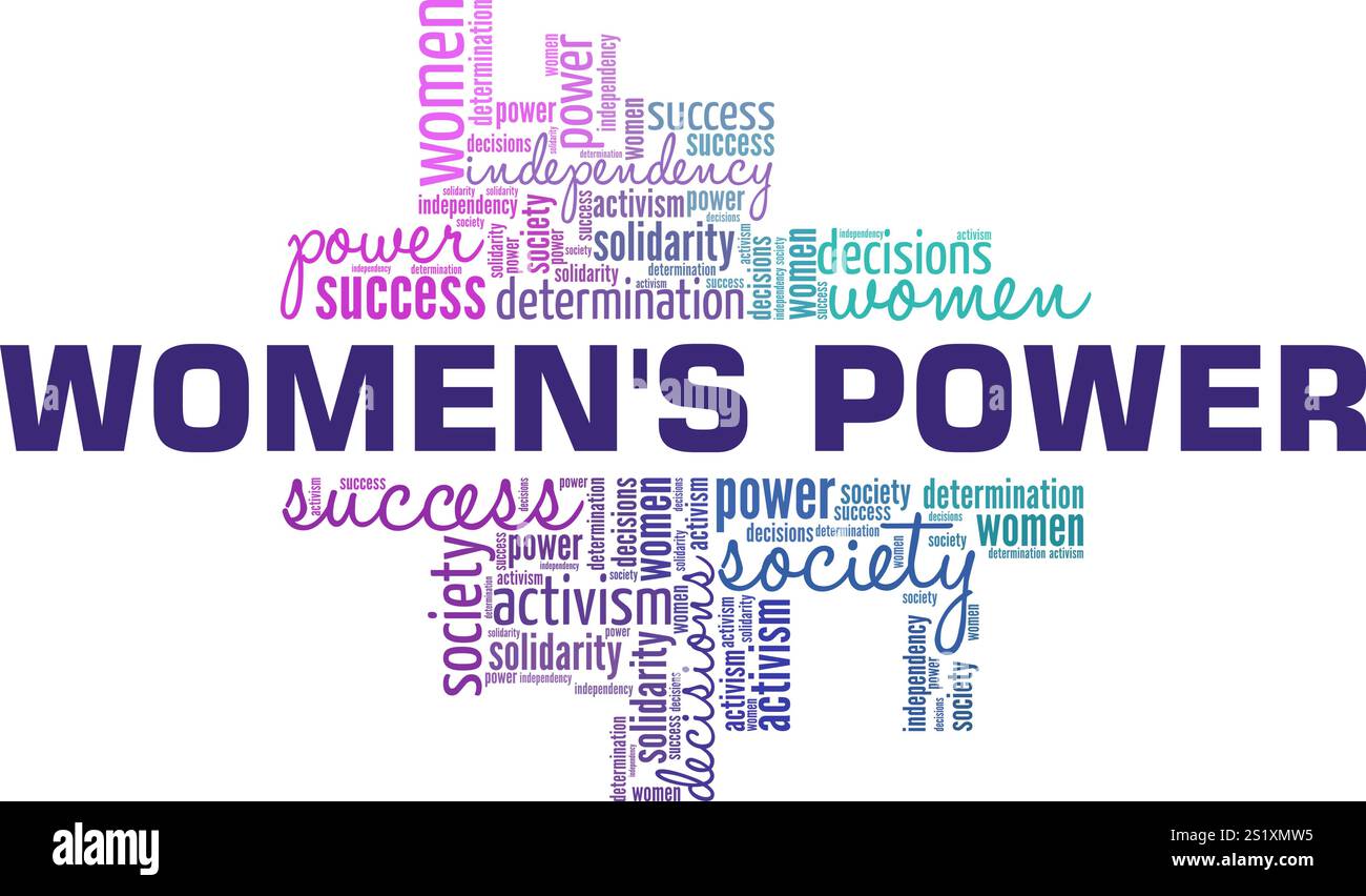 Women's Power word cloud conceptual design isolated on white background ...