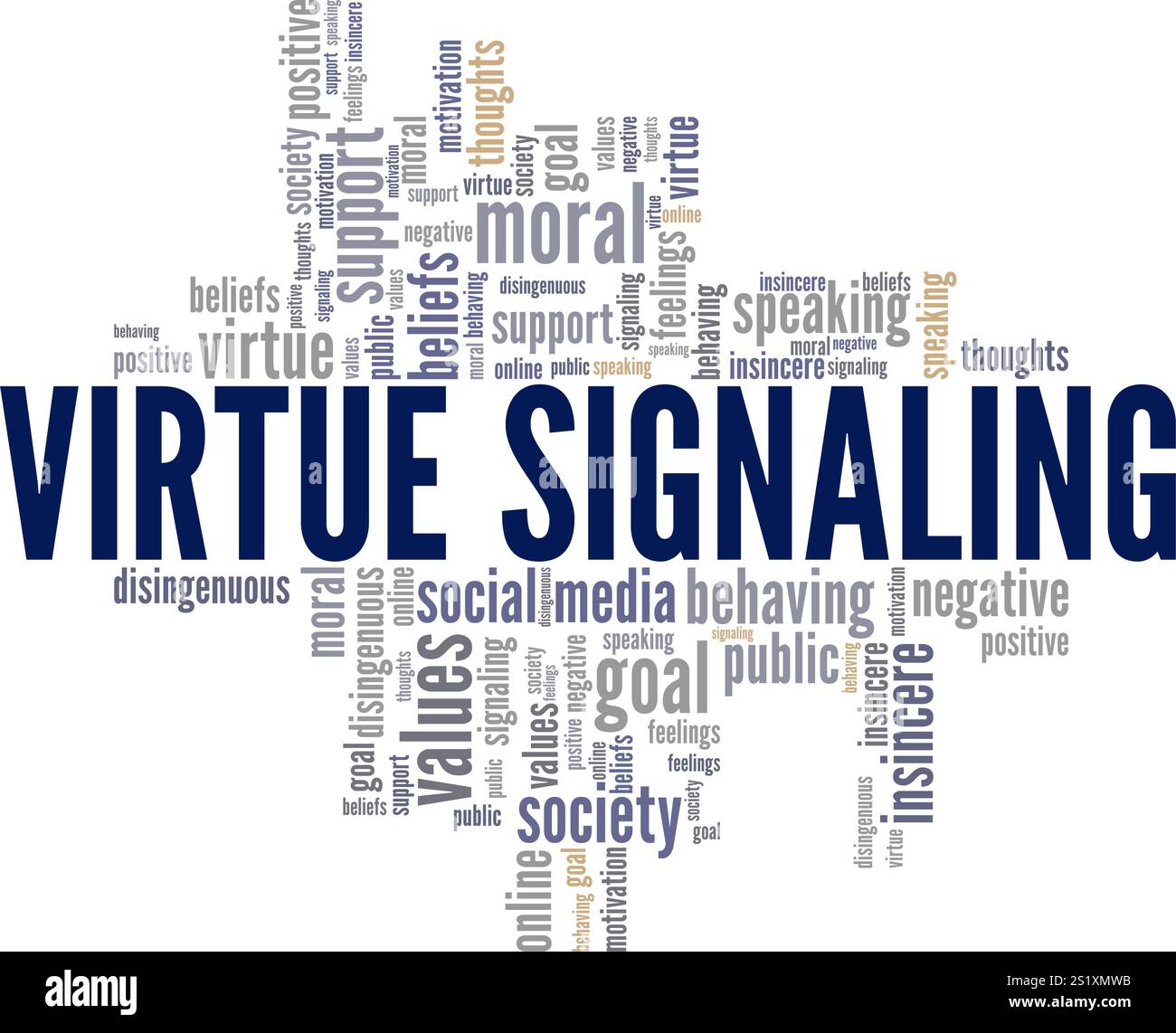 Virtue Signaling word cloud conceptual design isolated on white ...