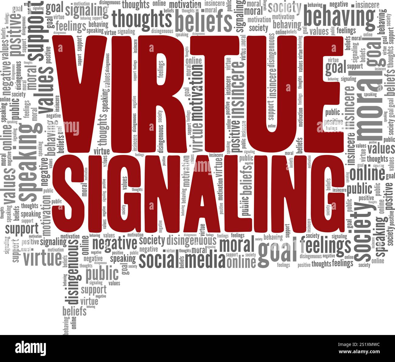 Virtue Signaling word cloud conceptual design isolated on white ...