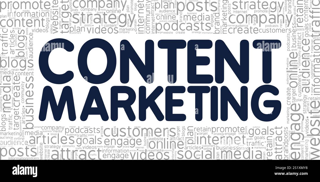 Content Marketing word cloud conceptual design isolated on white ...