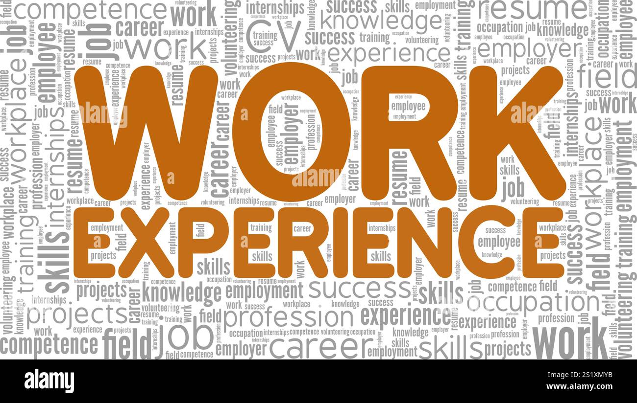 Work Experience word cloud conceptual design isolated on white ...