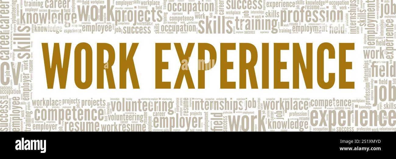 Work Experience word cloud conceptual design isolated on white ...