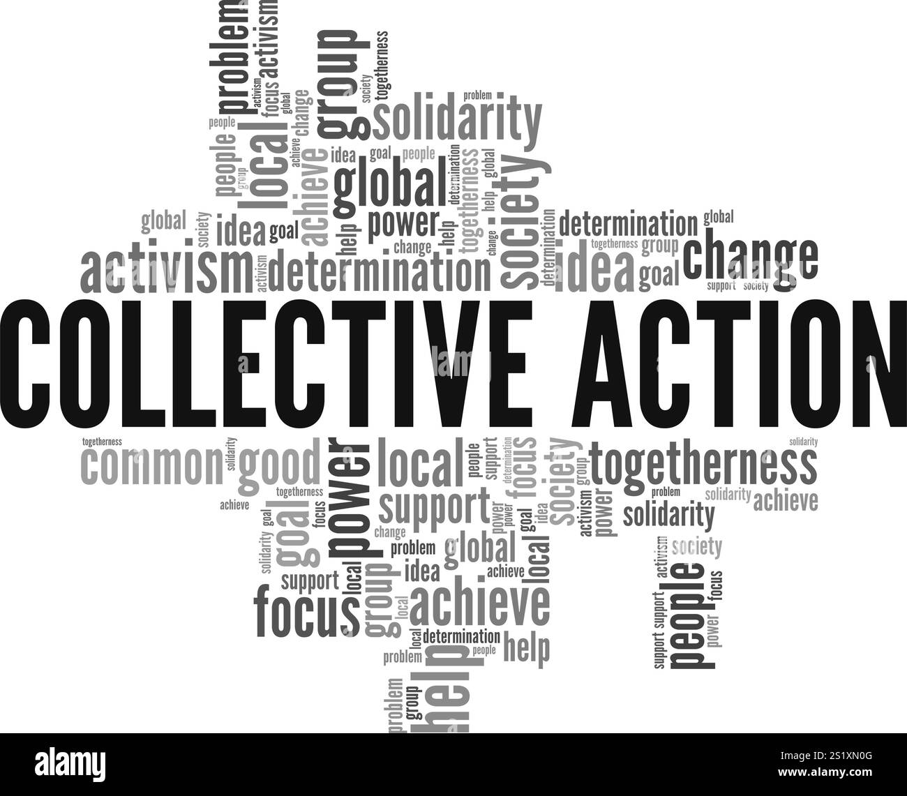 Collective Action word cloud conceptual design isolated on white ...