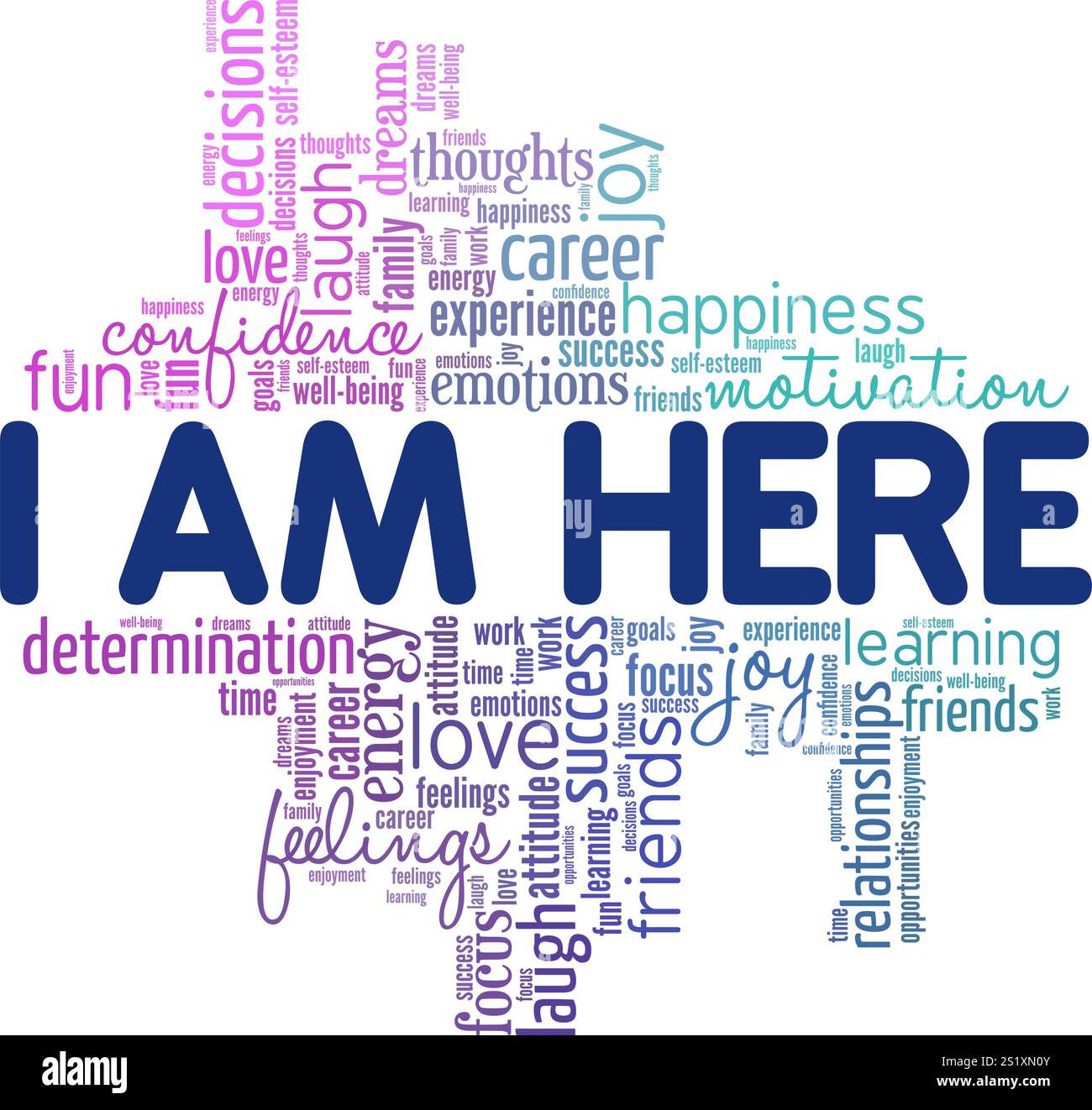 I Am Here word cloud conceptual design isolated on white background ...