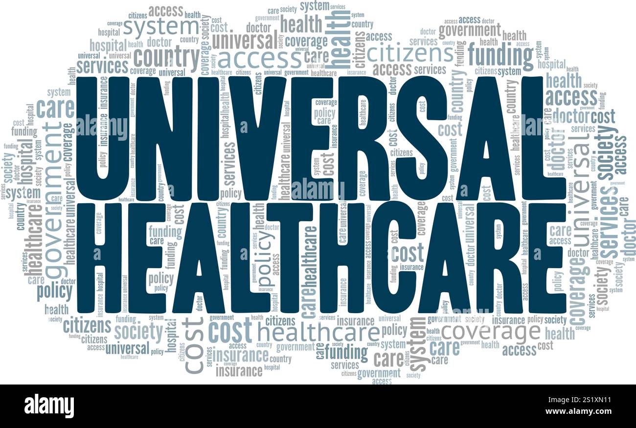 Universal Healthcare word cloud conceptual design isolated on white ...