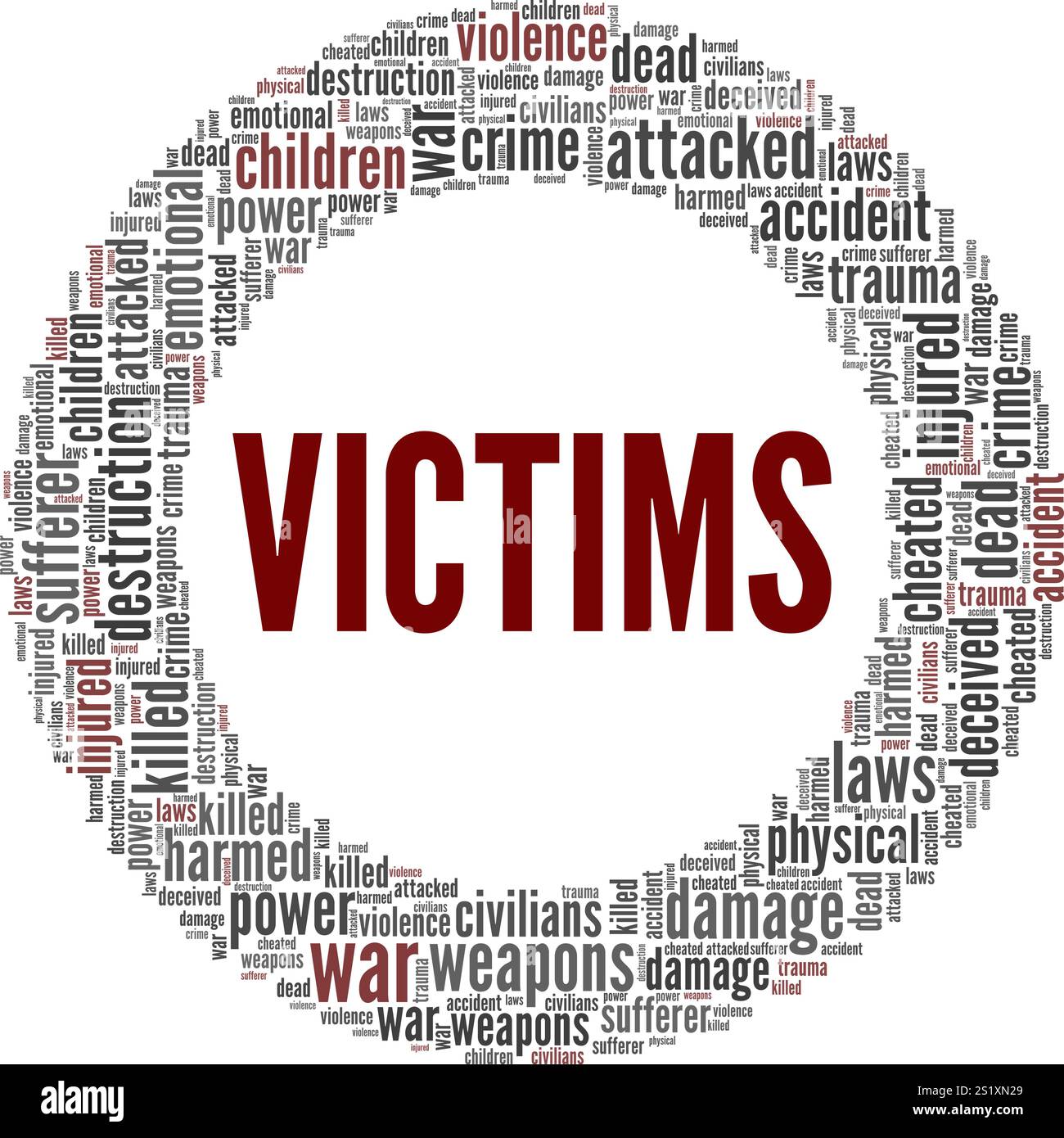 Victim word cloud conceptual design isolated on white background Stock ...