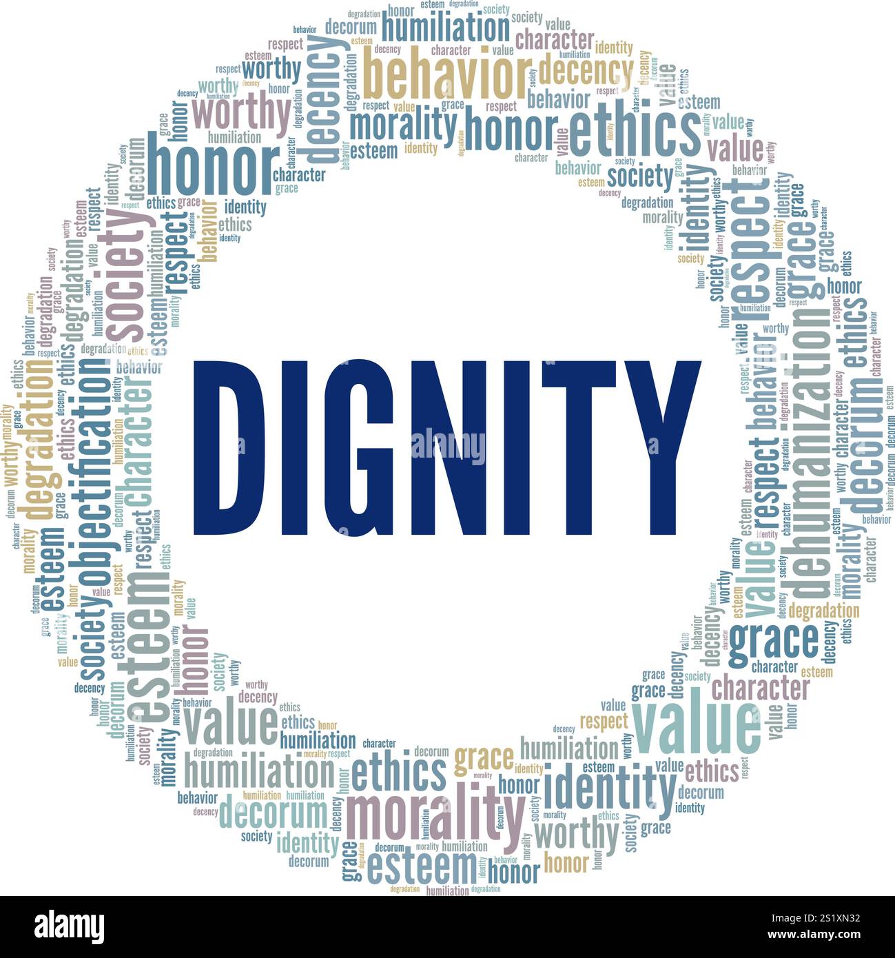 Dignity word cloud conceptual design isolated on white background Stock ...