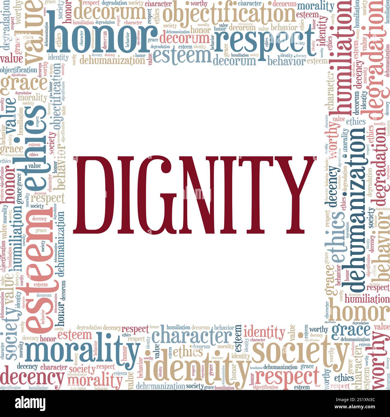 Dignity word cloud conceptual design isolated on white background Stock ...