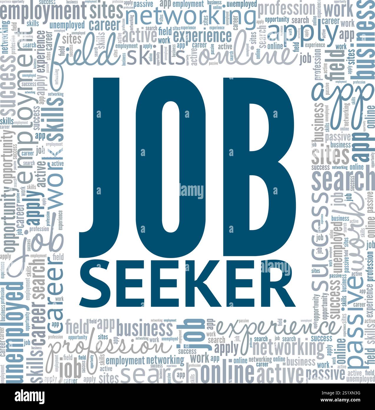 Job Seeker word cloud conceptual design isolated on white background ...