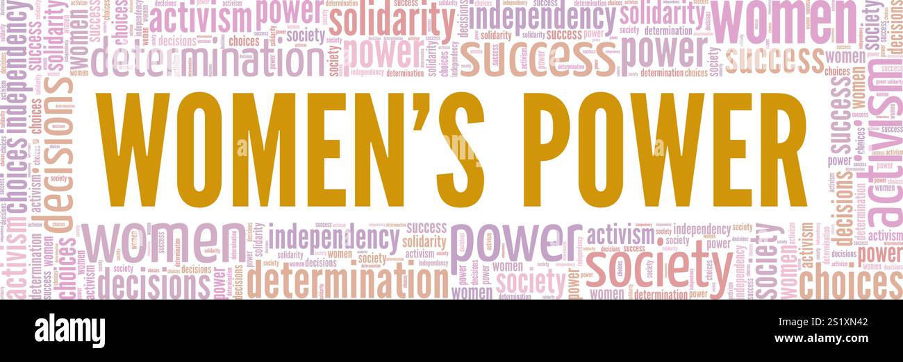 Women's Power word cloud conceptual design isolated on white background ...