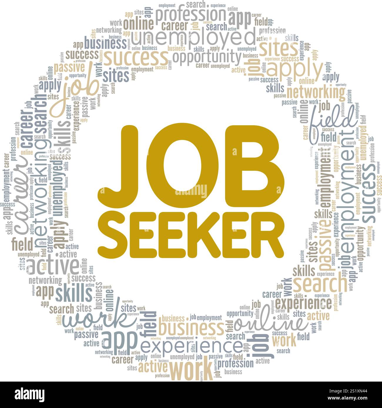Job Seeker word cloud conceptual design isolated on white background ...