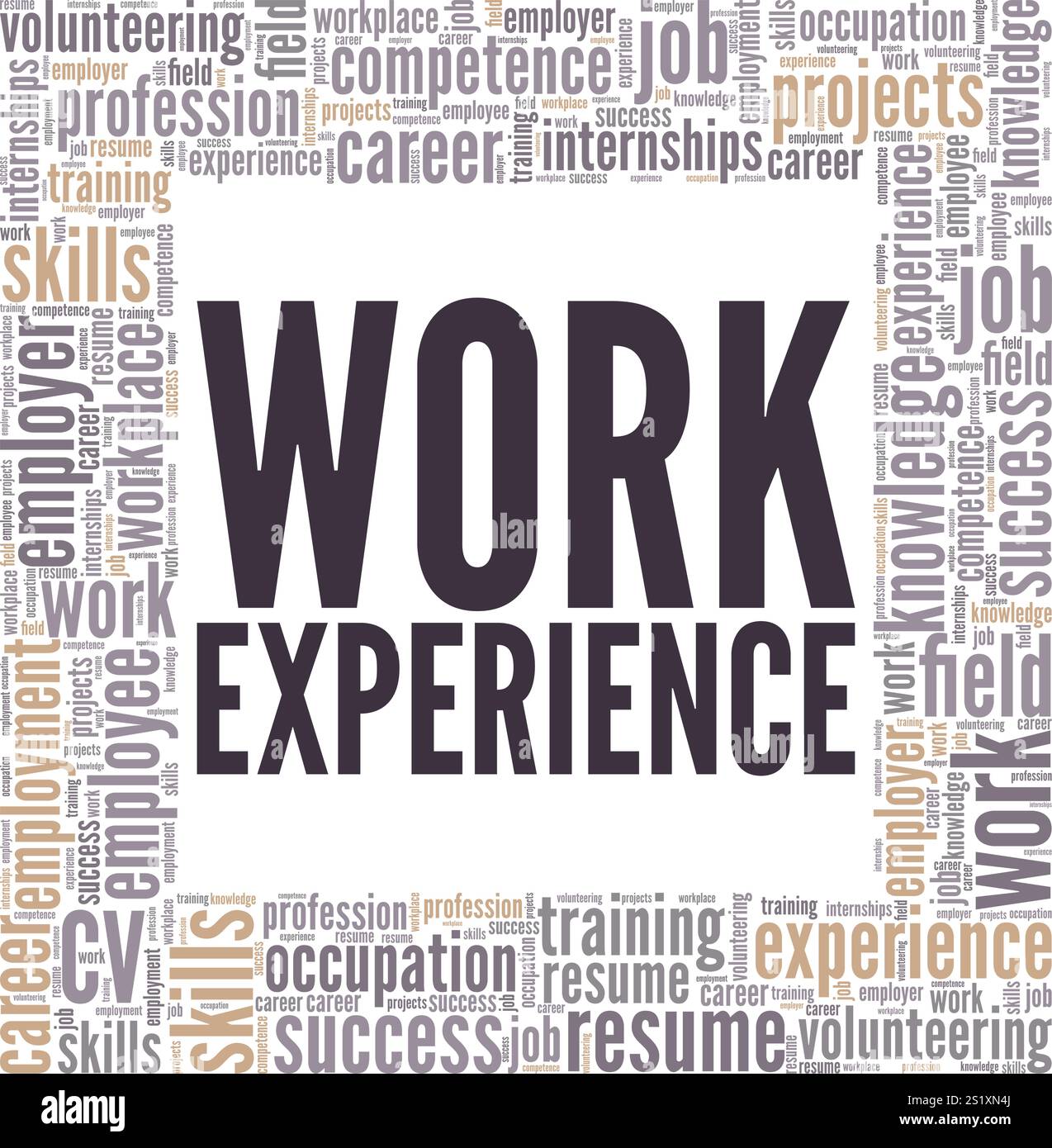 Work Experience word cloud conceptual design isolated on white ...