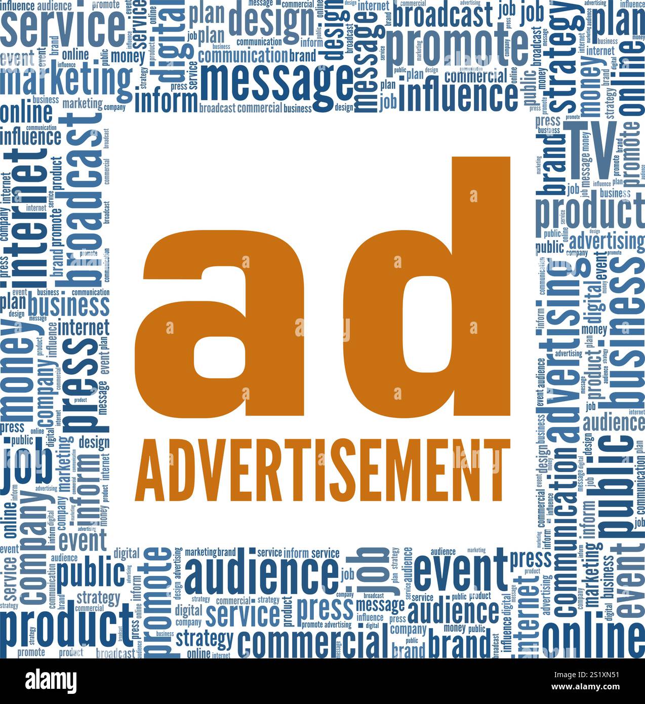 Ad - Advertisement word cloud conceptual design isolated on white ...