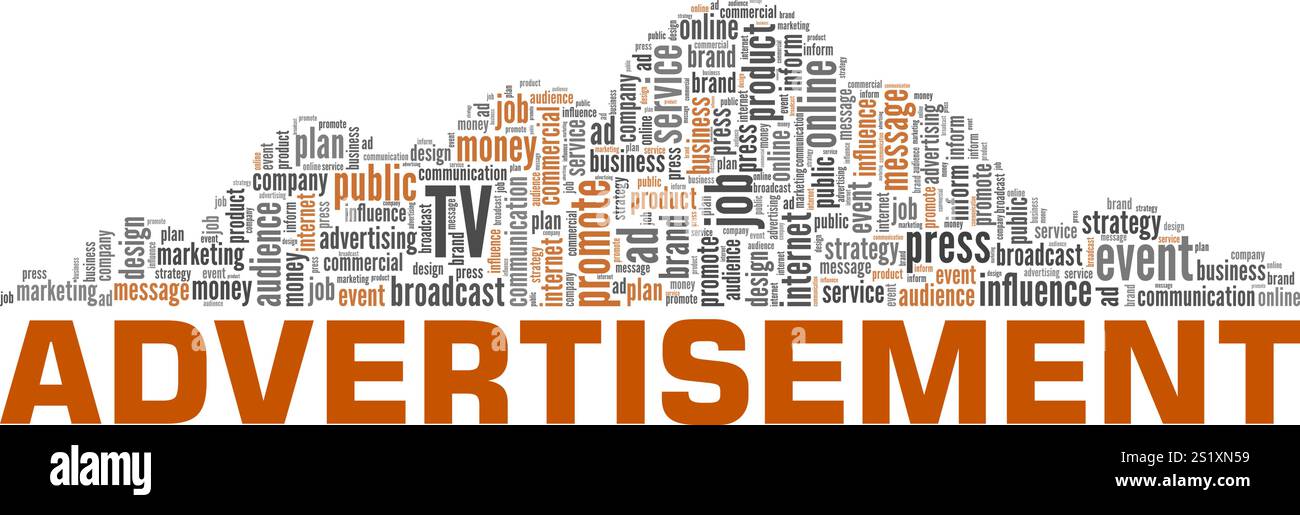 Ad - Advertisement word cloud conceptual design isolated on white ...