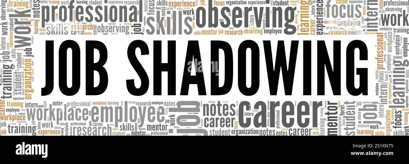 Job Shadowing word cloud conceptual design isolated on white background ...