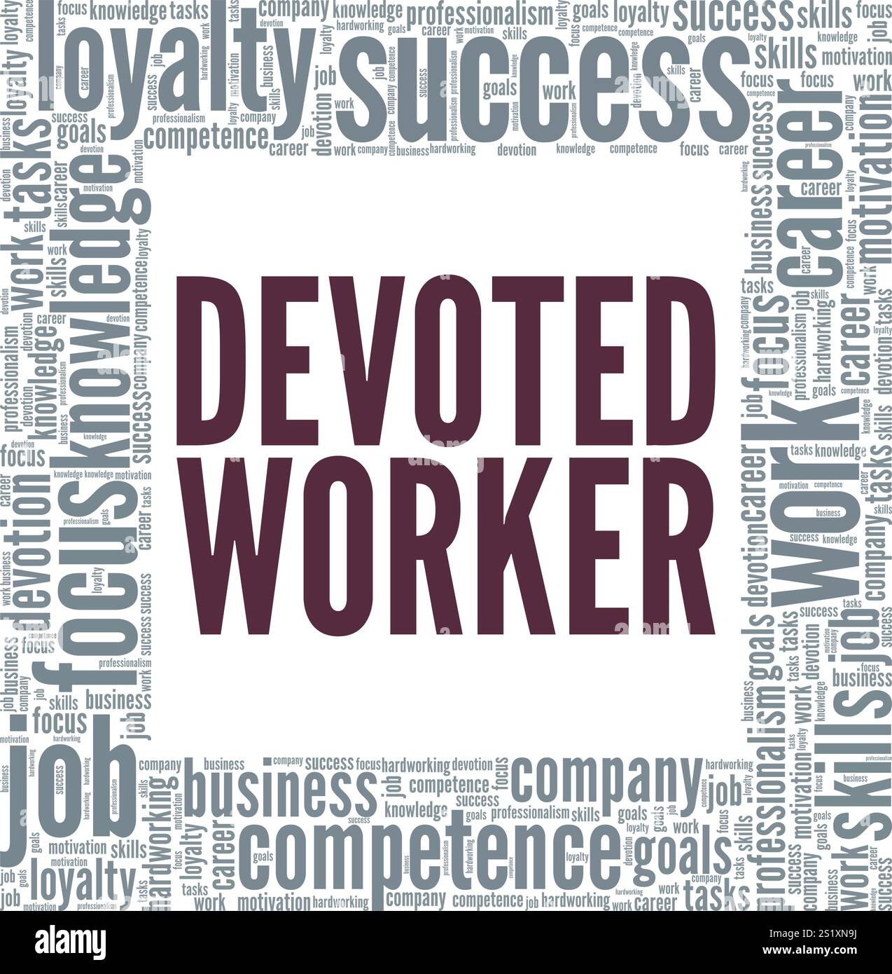 Devoted Worker word cloud conceptual design isolated on white ...